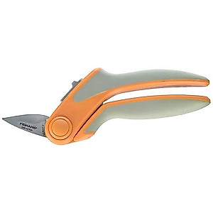 Fiskars Easy Action Rag Quilt Snips, 8", Gray Orange
