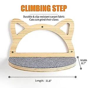Toozey Cat Wall Shelves, Wall Mounted Cat Furniture with XXL Cat Hammock and 2 Cat Climbing Steps, Cat Shelves and Perches for Cats Playing, Sleeping, and Lounging