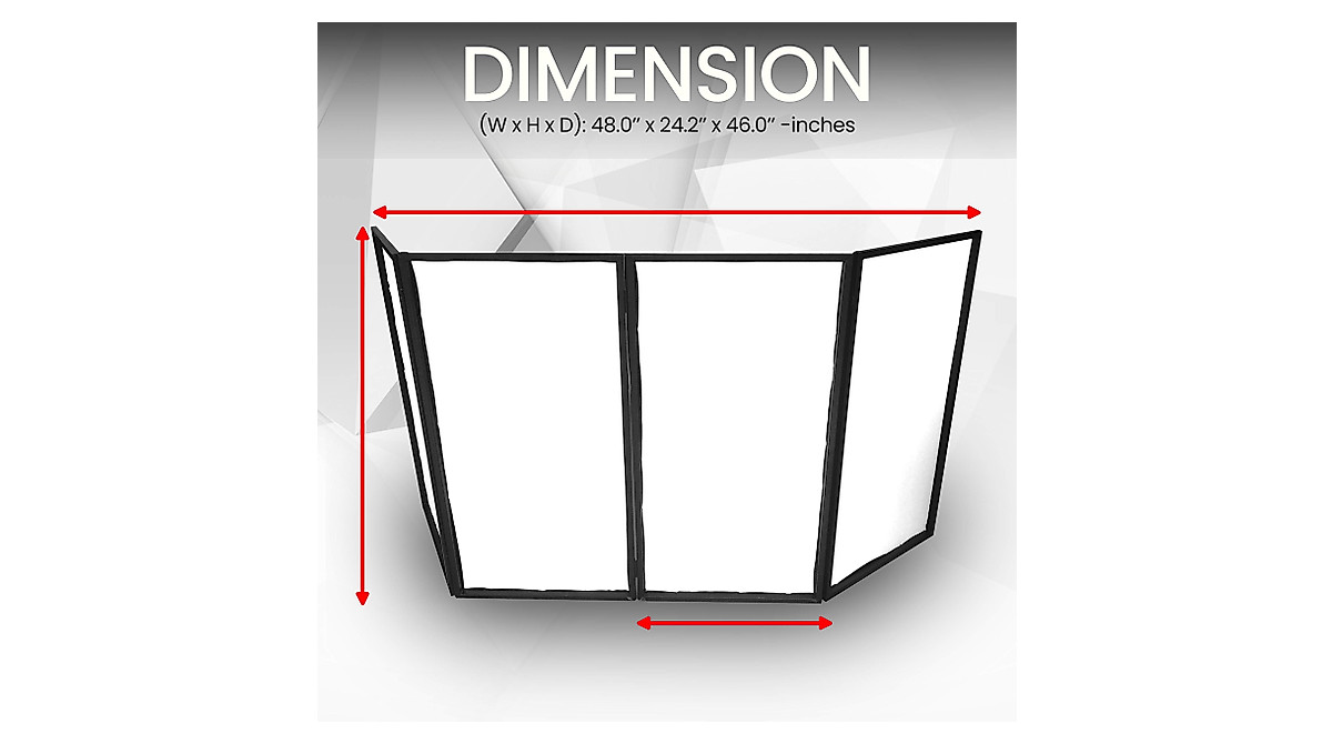Pyle Portable DJ Booth Facade & Cover Screen for Events