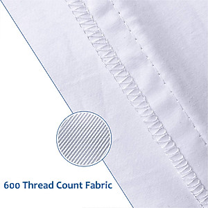 Precoco Body Pillow Pillowcase, 100% Cotton White Body Pillow Cover with Double Zipper, 20" x 54" Super Soft 600 Thread Count Case Covers for Easy Put in & Off, 1 Pack