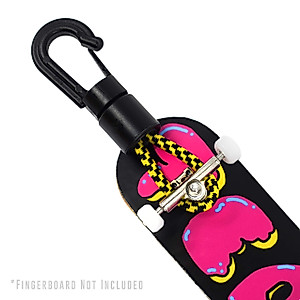 Teak Tuning Premium Complete Carrier, Zebra Colorway - Fingerboard Hook Key Chain, Stretchy Nylon - Made In the USA