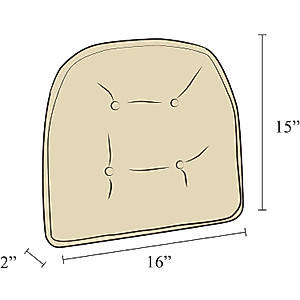 Klear Vu Omega Non-Slip Universal Chair Cushions for Dining Room, Kitchen and Office Use, U-Shaped Skid-Proof Seat Pad, 15x16 Inches 4 Pack Solid Ivory 4 Count