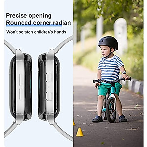 JZK 2 Pack Compatible for Gabb Watch Screen Protector Case for Kids,Tempered Glass Overall Protective Case Cover Scratch Resistant Bumper Shell Compatible for Gabb Watch Accessories,Clear+Clear