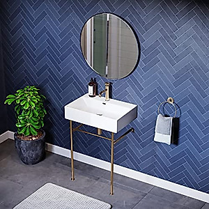 Swiss Madison Well Made Forever SM-CS721, Claire 24" Ceramic Console Sink In Glossy White Basin