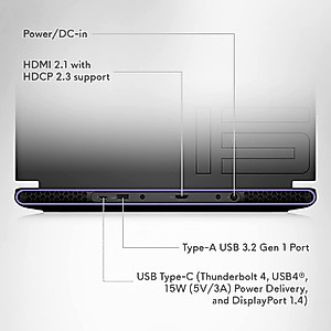 Alienware M15 R7 Gaming Laptop, 15.6 inch QHD 240Hz 2ms Display, AMD Ryzen R7 6800H, GeForce RTX 3070Ti, 32GB DDR5 RAM, 1TB NVMe SSD, USB-C, Wi-Fi 6, RGB LED Lighting, Windows 11, Black