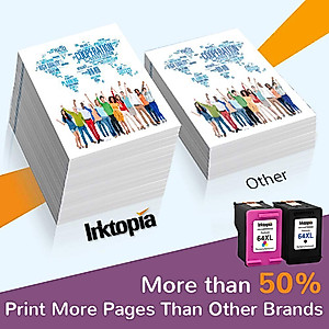 Inktopia Remanufactured Ink Cartridge Replacement for HP 64 XL 64XL for Envy Photo 7858 7855 7155 6255 6252 7120 6232 7158 7164 Envy 5542 Tango X Terra Printer (1 Black, 1 Tri-Color)