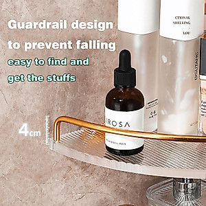 V-HOME Corner Shelf Wall Mount, Set of 3 Floating Corner Shelf Shower Corner for Bathroom Storage 3 Tier Corner Display Rack Shower Caddy (Acrylic Gold)