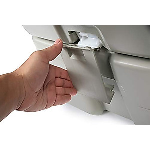 Camco Portable Toilet | Ideal for Camping, RVing, Boating, Road Trips and Other Recreational Activities | 5.3 Gallons, Gray (41541)