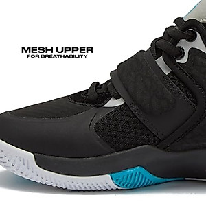 AND1 Gamma 4.0 SS Boys & Girls Basketball Shoes, Kids Youth Cool Basketball Sneakers with Strap - Black, 13 Little Kid