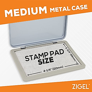 Metal Case Stamp Pad Medium Size, Dry - Size: 3" x 4" - Choose from 15 Ink Colors