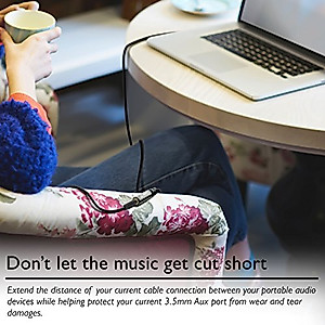 50ft 3.5mm Extension Cable, GearIT Pro Series Preminun Gold Plated 50 Feet 3.5mm Auxiliary Audio Stereo Extension Male to Female Cable, Black