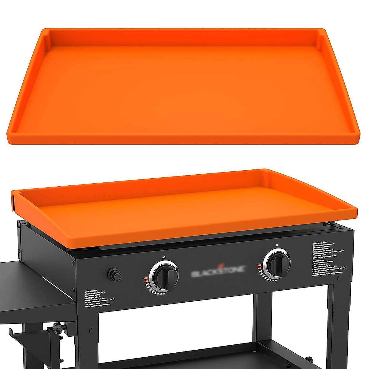 Silicone Griddle Cover for Blackstone Grill 28 Inch,Full-Edge Protective Blackstone Cover, Heavy Duty Food Grade Silicone Mat,All Season Griddle Accessories(Orange)
