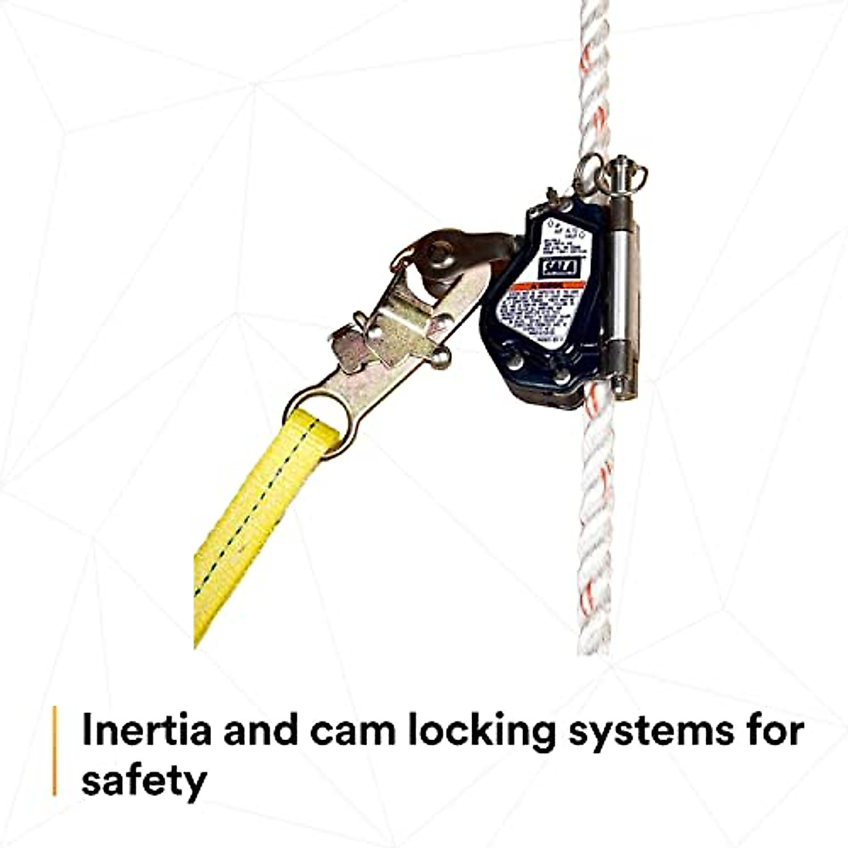 3M DBI-SALA Lad-Saf Hands Free Mobile Stainless Steel And Thermoplastic Rope Grab