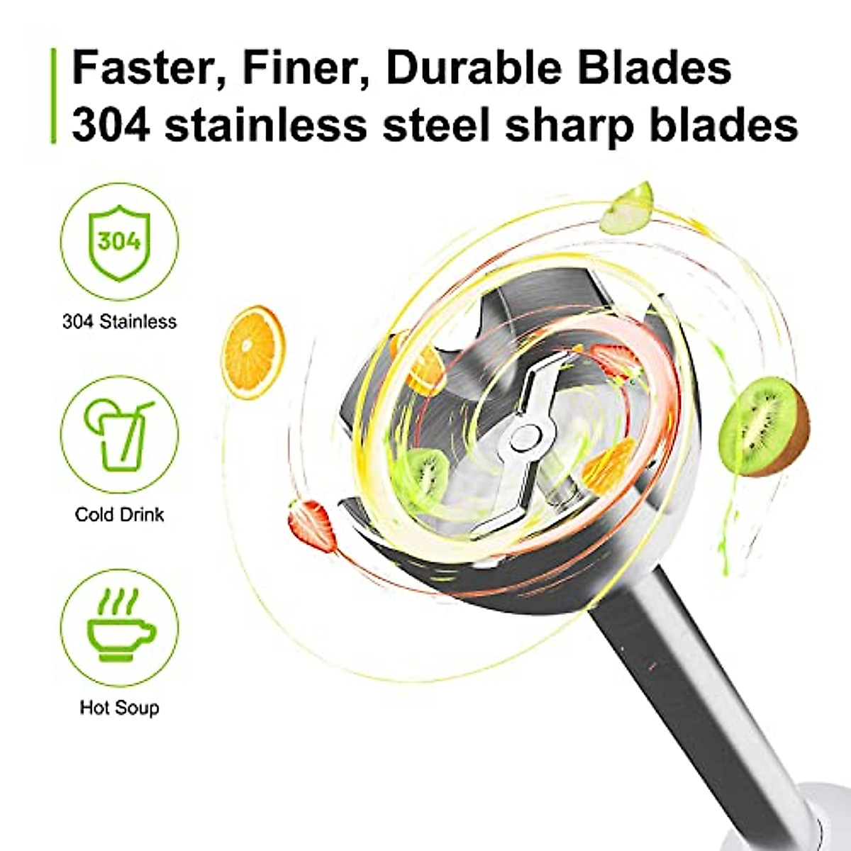 Immersion Blender Handheld, 5 in 1 Multi-purpose Hand Blender Electric 500W 6-Speed with Turbo Mode, Stick Blender with 500ml Food Chopper, 600ml Beaker, Stainless Steel Egg Whisk, Milk Frother (5 in 1)