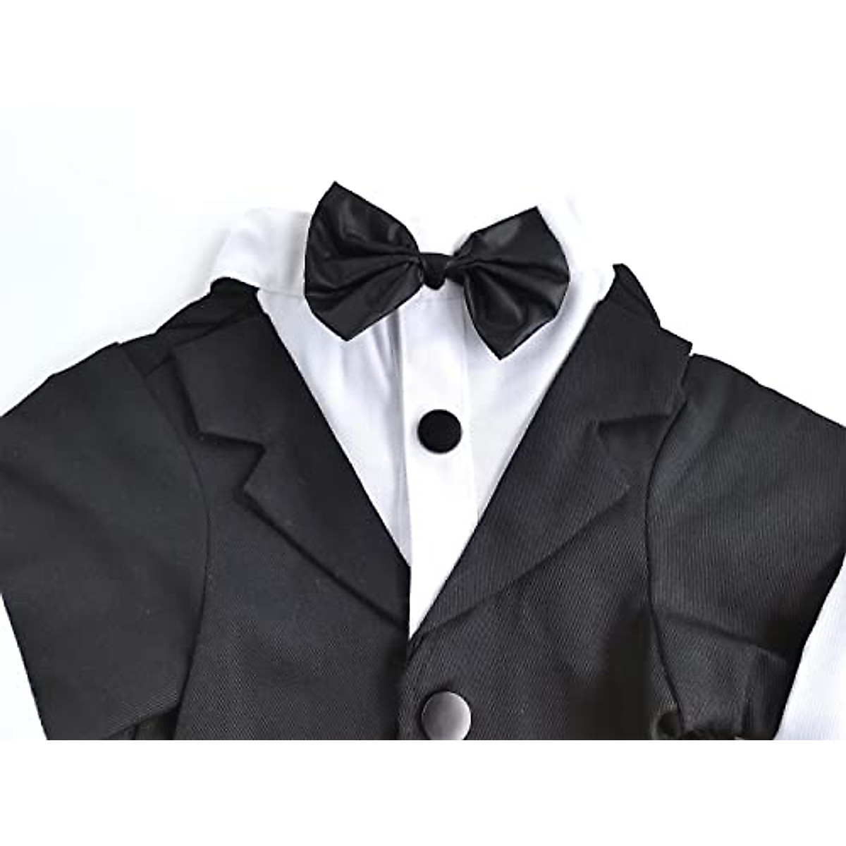 PAWSINSIDE Dog Tuxedo Pet Tuxedo Shirt with Black Bowtie Formal Suit Costume for Wedding Party (X-Large, Black-Collarless)