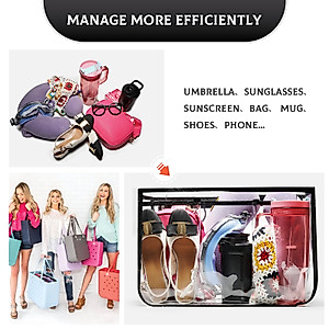 FIHCH Clear Beach Bag Organizer Original Accessories for Bogg Bag X Large Storage Bag Suitable for BOGG BAG Organizing Your Bag and Divide Space,Transparent & Black