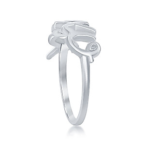 Beaux Bijoux Sterling Silver XOXO Hugs & Kisses Ring (Size 8) Available in sizes 5-6 - 7-8 - 9