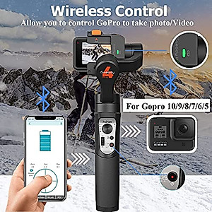 hohem iSteady Pro 4 3-Axis Gimbal Stabilizer for Gopro 11/10/9 8/7/6/5, for Osmo Action and Other Action Cameras - Support Bluetooth & Cable Control,IPX4 Splash Proof with Tripod