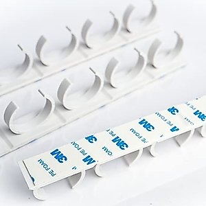 Spice Clip Strips For Cabinet Doors - Organizer for Spices - Spice Rack Holds15 Spice Jars - 3M Adhesive Gripper Clip Strips For Pantry Made of Heavy White Plastic By Crazy Chef