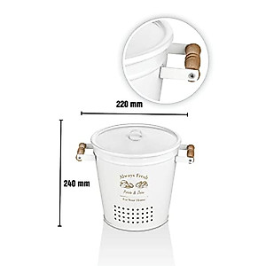 Potato Onion Kitchen Metal Storage Containers, Potatoes Onion Bin Caddy, Storage Jars with Aerating Tin Storage Holes and Metal Lid (White)