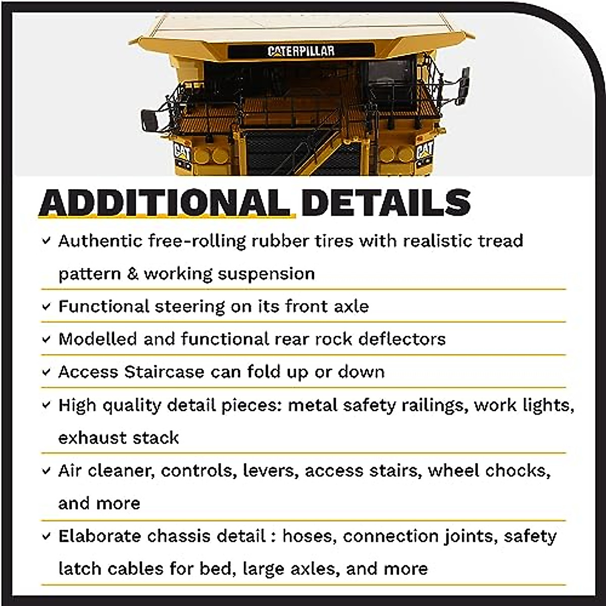 Diecast Masters 1:50 Caterpillar 797F Tier 4 Final Mining Truck | High Line Series Cat Trucks & Construction Equipment | 1:50 Scale Model Diecast Collectible | Diecast Masters Model 85655