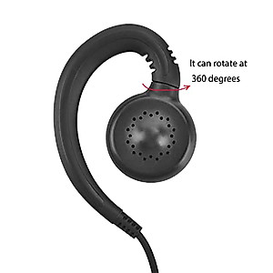 COISOUND Motorola Walkie Talkie Earpiece Two Way Radio Eaepiece Compatible Motorola CLS1410 CP200 GP300 Radio (1 Pack) Swivel Earpiece with Microphone & PTT - Replaces RLN6423