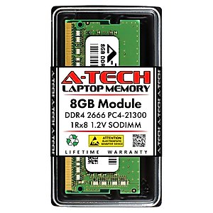A-Tech 8GB RAM Replacement for Samsung M471A1K43CB1-CTD | DDR4 2666MHz PC4-21300 1Rx8 1.2V SODIMM 260-Pin Memory Module