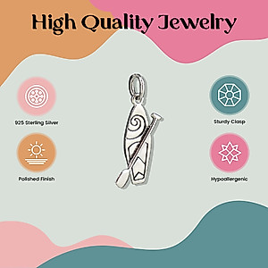 FashionJunkie4Life Sterling Silver Paddle Board Accessories Necklace, 18" Cable Chain, Paddleboarding | Birthday Gifts for Women and Men