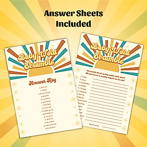 Here Comes the Son Baby Shower Decorations and Games - 6 Baby Shower Games, 25 each - Baby ABC, Baby Predictions and Advice, Baby Word Scramble, Emoji Pictionary, Mommy or Daddy, The Price is Right