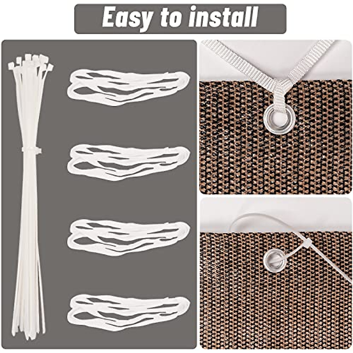 LOVE STORY Durable 6x12 FT Outdoor Sun Shade Cloth 95% UV Protection Heat Resistant HDPE Material Breathable Shade Fabric with Grommets for Patio Porch Pergola Cover Canopy,Brown(We Customized)