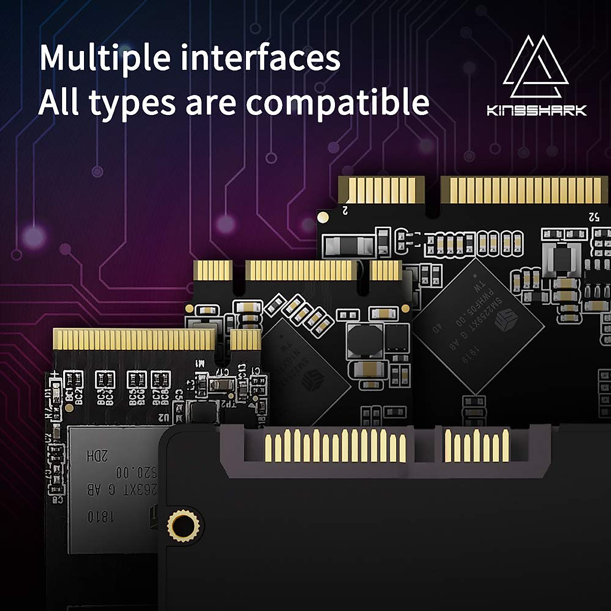 KingShark SSD M.2 2260 500GB Internal Solid State Drive High-Performance Hard Drive for Desktop Laptop SATA III 6Gb/s (500GB, 2260)