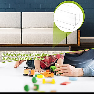 WXJ13 7 Pack 15.75" L x 2.4" H Under Sofa Blocker Clear,Acrylic Couch Blocker,Toy Blocker for Under Couch with 30 Double Sided Adhesive Spots,Prevent Pets or Things from Getting Under The Furniture