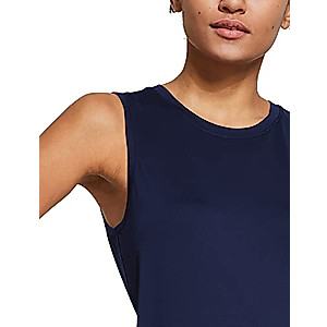 BALEAF Women's Sleeveless Athletic Shirts Workout Running Tank Tops Active Gym Tops Navy Size M