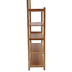 Gdrasuya10 Entryway Coat Rack Shoe Storage Shelf, 5-Tier Freestanding Hall Tree Shoe Rack with 10 Hooks for Entrance Foyer Mudroom Holds 15 Pairs of Shoes