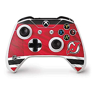 Skinit Decal Gaming Skin Compatible with Xbox One S Controller - Officially Licensed NHL New Jersey Devils Home Jersey Design