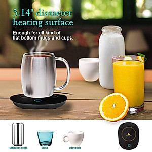 Mug Warmer Coffee Warmer with Automatic Shut Off to Keep Temperature Up to 131℉/ 55℃ Safely Use for Office/Home to Warm Coffee Tea Milk Candle Heating Wax (Black)