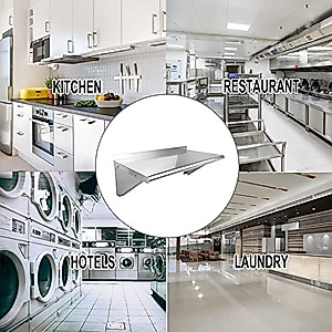 Karpevta Stainless Steel Wall Mount Shelf 12x24 Inch Stainless Steel Shelf Wall Mounted Stainless-Steel Shelf Wall Mountable for Kitchen, Utility Room