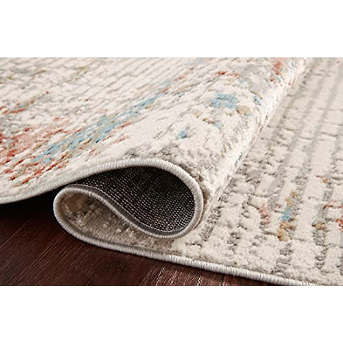 Loloi II Estelle Collection EST-04 Ivory/Multi, Transitional 5'-3" x 7'-8" Area Rug