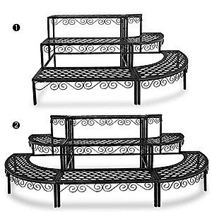 FOYUEE Tiered Plant Stand Outdoor Metal 3 Tier Stands For Multiple Plants Ladder Potted Indoor Shelf Holder Rack