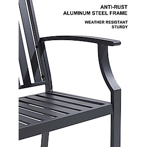 Mutaomay Outdoor Bench, 52" Aluminum Frame 3-Person Patio Garden Bench with Anti-Rust, Porch Bench Furniture Memorial Benches for Outdoors Park, Lawn, Deck Weathered 660LBS Weight Capacity