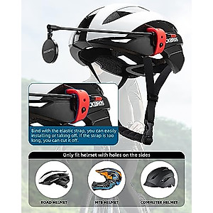 ROCKBROS Bike Helmet Mirror, Aluminum Alloy Moldable Frame, Detachable Fixing Way, Cycling Mirror Fit 90% Bicycle Helmet, Lightweight, Bike Accessories