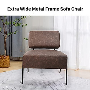 CLATINA Mid Century Modern Accent Chair for Living Room, Bedroom Comfy Reading Chair for Living Room, Bedroom Makeup Chair Guest Sofa (Brown)
