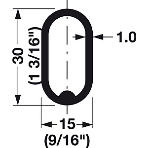 Top Shelf Hardware Chrome Oval Closet Rod with End Supports (Chrome, 24" Wide Space)