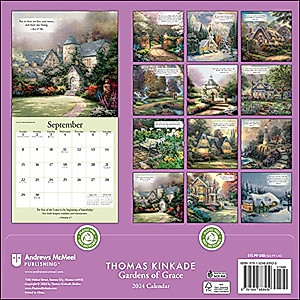 Thomas Kinkade Gardens of Grace with Scripture 2024 Wall Calendar