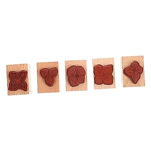 SEWACC 5pcs Seal Wooden Crafts Vintage Stamps Hand Decor Cards Making Retro Plant Wood Rubber Stamp Flower Design Stamps Diary Stamp Decorative Journal Stamp Magazine Old Fashioned Craft