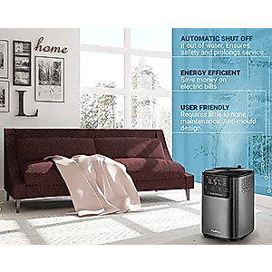 Top Fill Cool Mist & Warm Mist Humidifier for Large Room Home Bedroom Living Room 4L Big Capacity, Air Ultrasonic Humidifiers with Essential Oil Diffuser, Sleep Mode, Quiet for Baby