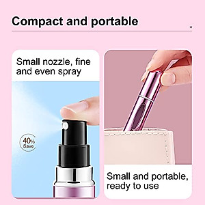 Yamadura Portable Mini Refillable Perfume Atomizer Bottle Refillable Spray, Atomizer Perfume Bottle, Scent Pump Case, Perfume Atomizer Refillable Travel (5ml, 4 Pack)(Red, Rose Red, Purple, Green)
