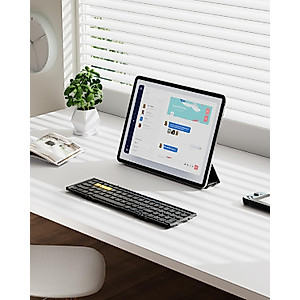 Artciety Foldable Bluetooth Keyboard, Folding Portable Wireless Keyboard with Numeric Keypad, Pocket Travel Keyyboard for MacOS Android Windows iOS, Sync Up to 3 Devices (BT5.1 x 3)