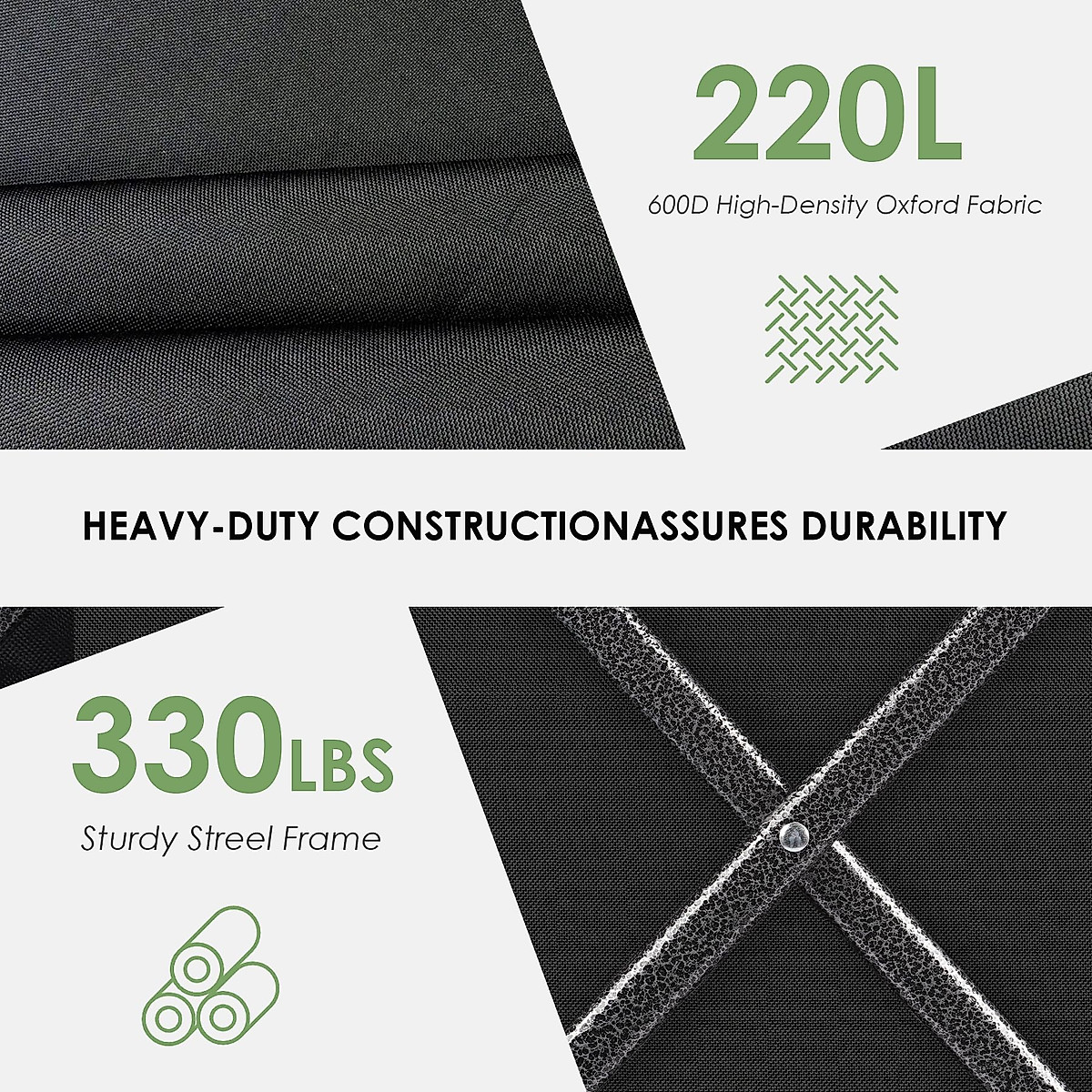 Famiry Collapsible Folding Wagon Cart Heavy Duty Foldable, Beach Wagon with Big All-Terrain Wheels for Sand, Outdoor Wagon Heavy Duty Folding for Camping Garden Sports, Black