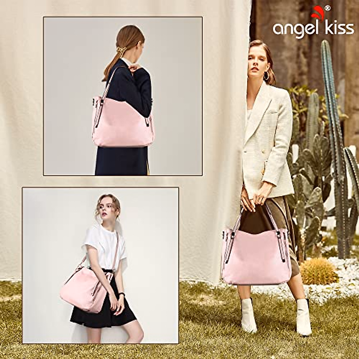 Women Handbag Vegan Leather Fashion Hobo Bag Large Capacity and Handbags with Adjustable Straps